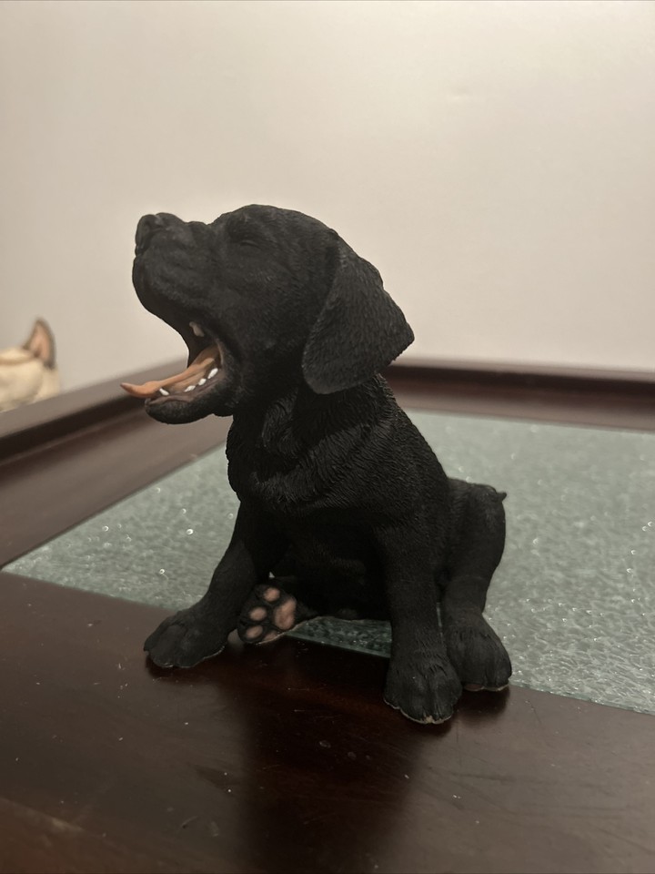 Black Labrador Retriever Puppy Yawning Figurine 02438 COUNTRY ARTISTS ...