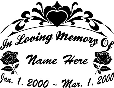 In Loving Memory Of ROSE 15" Large Decal Window Memorial CAR Sticker ...