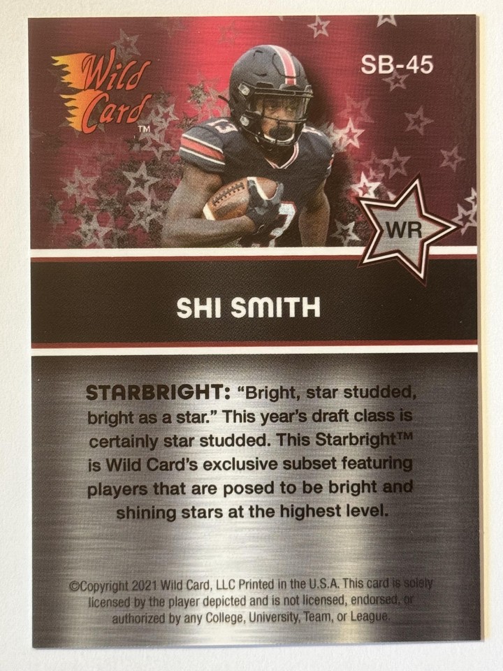 2021 Wild Card Alumination #SB-45 Shi Smith Starbright Pink | eBay