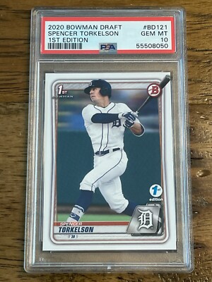 2020 Bowman Draft 1st Edition SPENCER TORKELSON BD121 PSA 10 GEM MINT ...