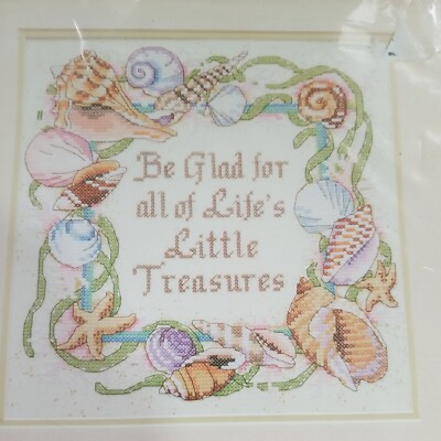 Dimensions Sea Shells Cross Stitch Kit 12x12 Sampler Lifes Treasures ...