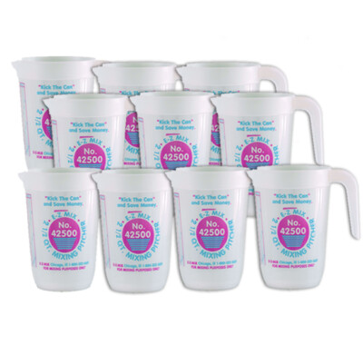 10ct 2.5 qt E-Z Mix Reusuable Auto Paint Mixing Cups / Pitchers 42500 ...