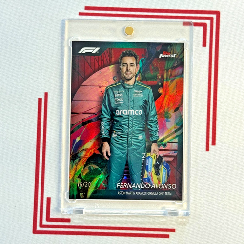 2024 Topps Finest F1 Formula 1 #97 FERNANDO ALONSO Red Black Vapor ...