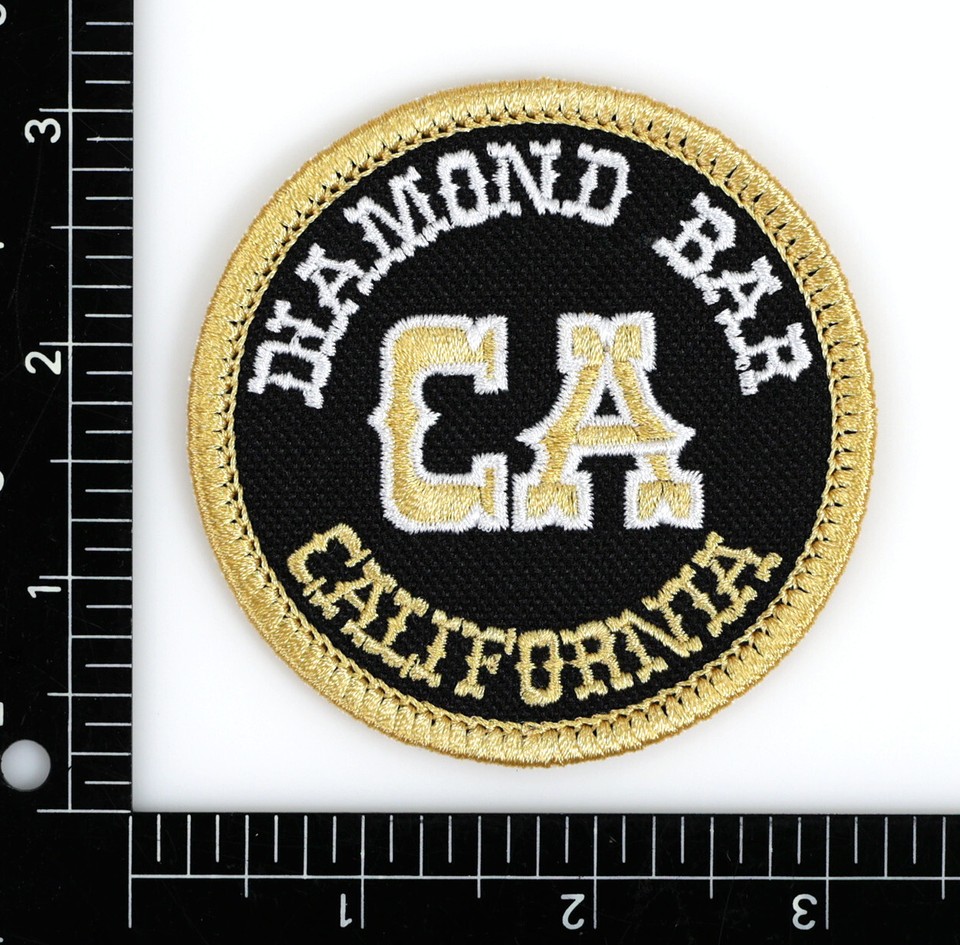 Diamond Bar California Embroidered Patch Black/Gold Iron-On Sew-On Hat Backpack | eBay