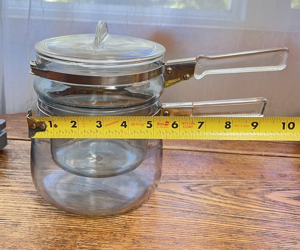 PYREX Flameware Glass Double Boiler Stove Top Pot 6763-L | eBay