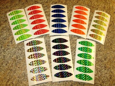 8 Color 6 Ea Variety Pk Willowleaf Blade Fishing Lure Tape Diecut Size ...