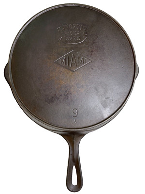 RARE Favorite Piqua Ware [ Ohio ] Miami Diamond Cast Iron Skillet Pan ...