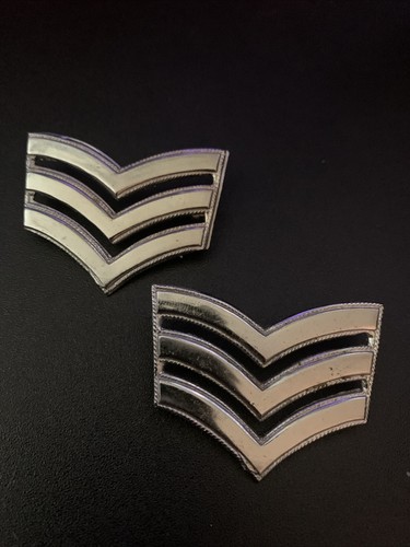Police Sergeant Stripes Chevrons METAL Roped Edge Epaulettes Rank Sgt ...
