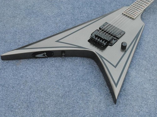 Hot Sale Flying V-shaped Electric Guitar New Brand Silver Grey Pink ...