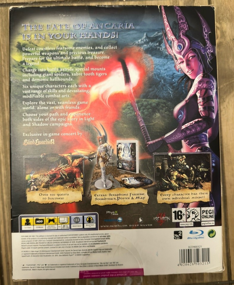 Sacred 2 Fallen Angel Collectors Edition PS3 PlayStation 3 Video Game ...