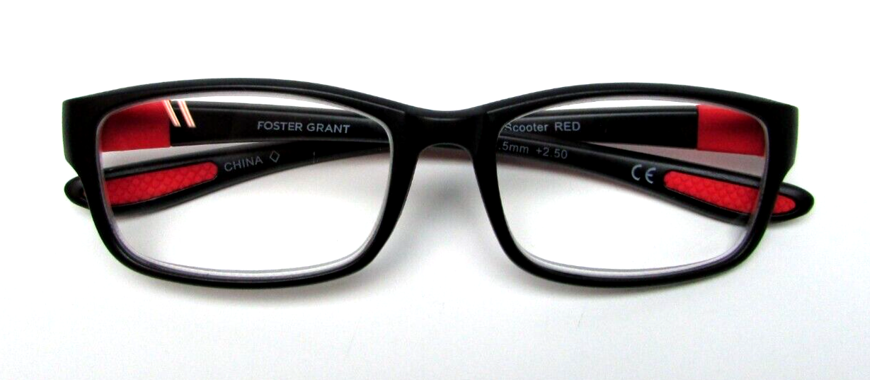 Foster Grant Full Rim Reading Glasses SCOOTER RED 53/17-143 +2.50 | eBay