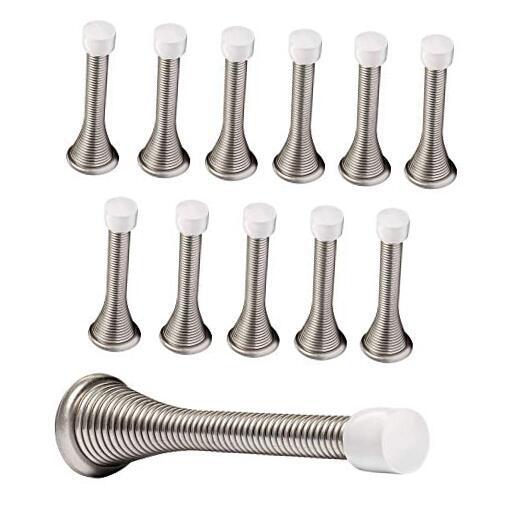 Spring Door Stops 3 1/4" Flexible Heavy Duty Spring Door 12 Pack Satin ...