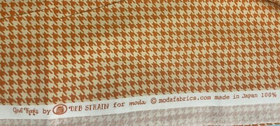 MODA GIVE THANKS BY DEB STRAIN ORANGE HOUNDSTOOTH PRINT COTTON FABRIC 1 ...