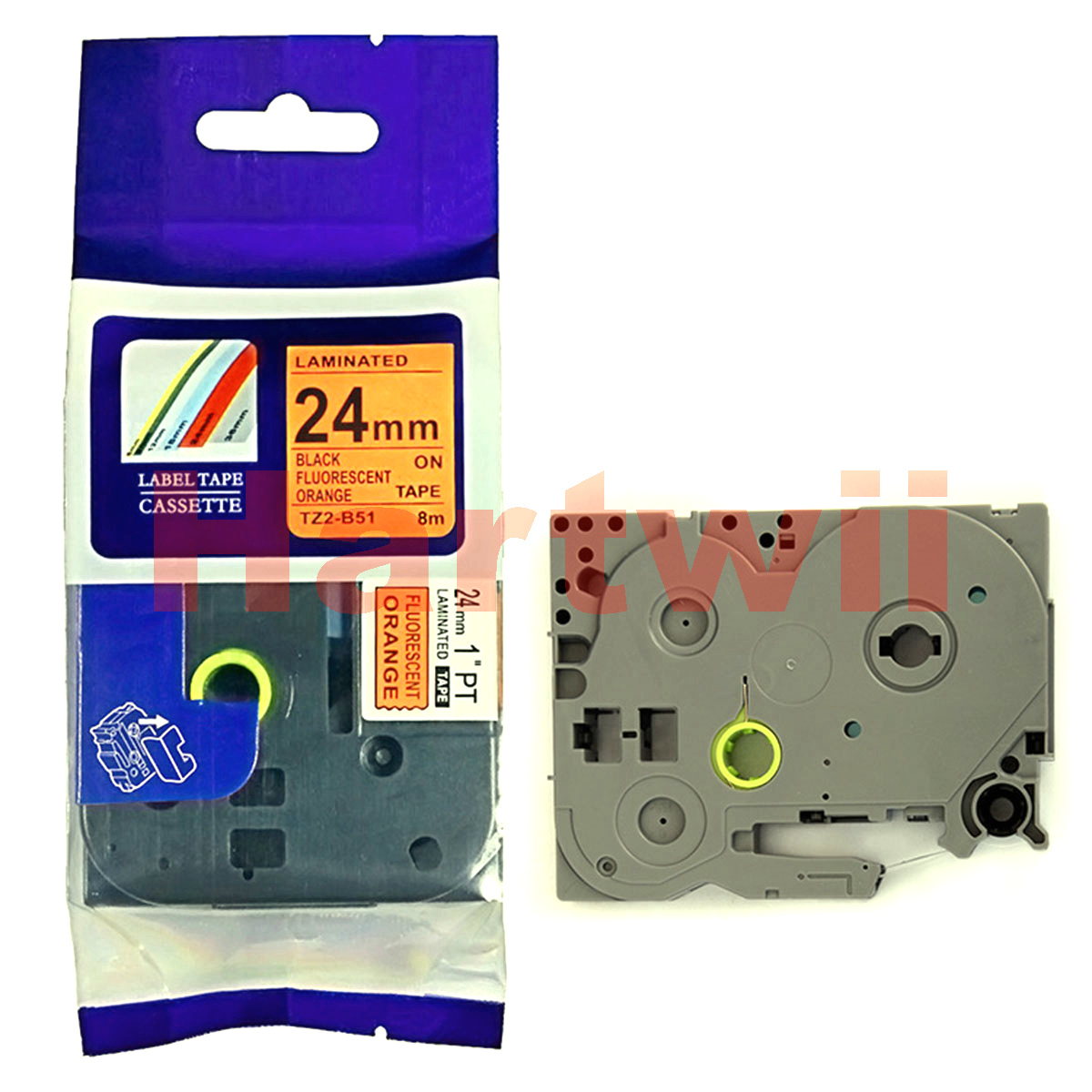 TZ-B51 Label Tape Compatible with Brother P-touch Tze-B51 Black on Fluo ...