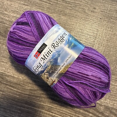 Viking Mini Raggen Sock Yarn - Color #569 Purple - FREE US Shipping | eBay
