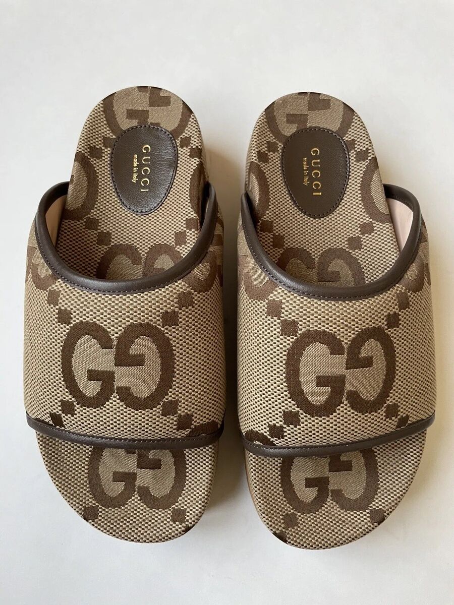 GUCCI Women's Jumbo GG Supreme Platform Slide Sandals EU 37 GUCCI Women's Jumbo GG Supreme Platform Slide Sandals EU 37