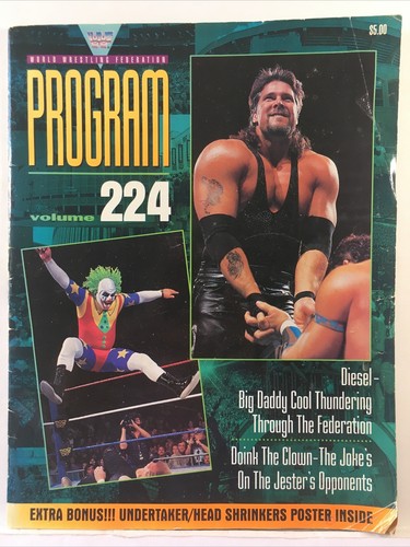 Vintage wwf PROGRAM VOLUME 224 W/CATALOG & PINUPS wrestling MAGAZINE ...
