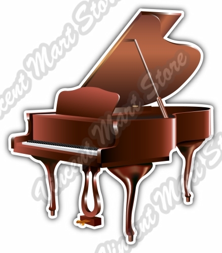 Piano Musical Instrument Music Symphony Car Bumper Vinyl Sticker Decal ...