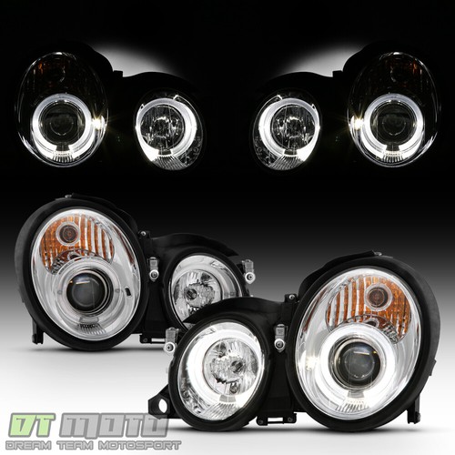 1998-2002 Mercedes W208 CLK320/430/55 AMG LED Dual Halo Projector ...