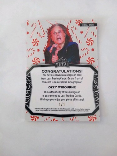 2024 LEAF POP CENTURY METAL HAPPY HOLIDAYS CANDY CANE OZZY OSBOURNE ...