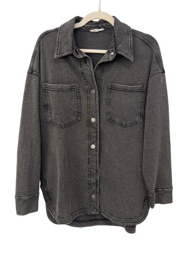 Maurices Oversized Button Front Shacket Size XS Long Sleeve Relaxed Fit ...