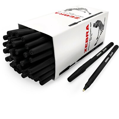 Zebra Smooth Stick Ballpoint Pens - 0.7mm Nib - Black - Pack of 50 ...