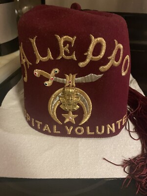 Vintage Aleppo Freemason Shriners Jeweled Fez Hat | eBay