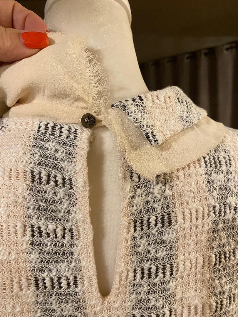 Anthropologie 9-H15 STCL Collared Knit Tweed Boucle LINED Top Size M ...