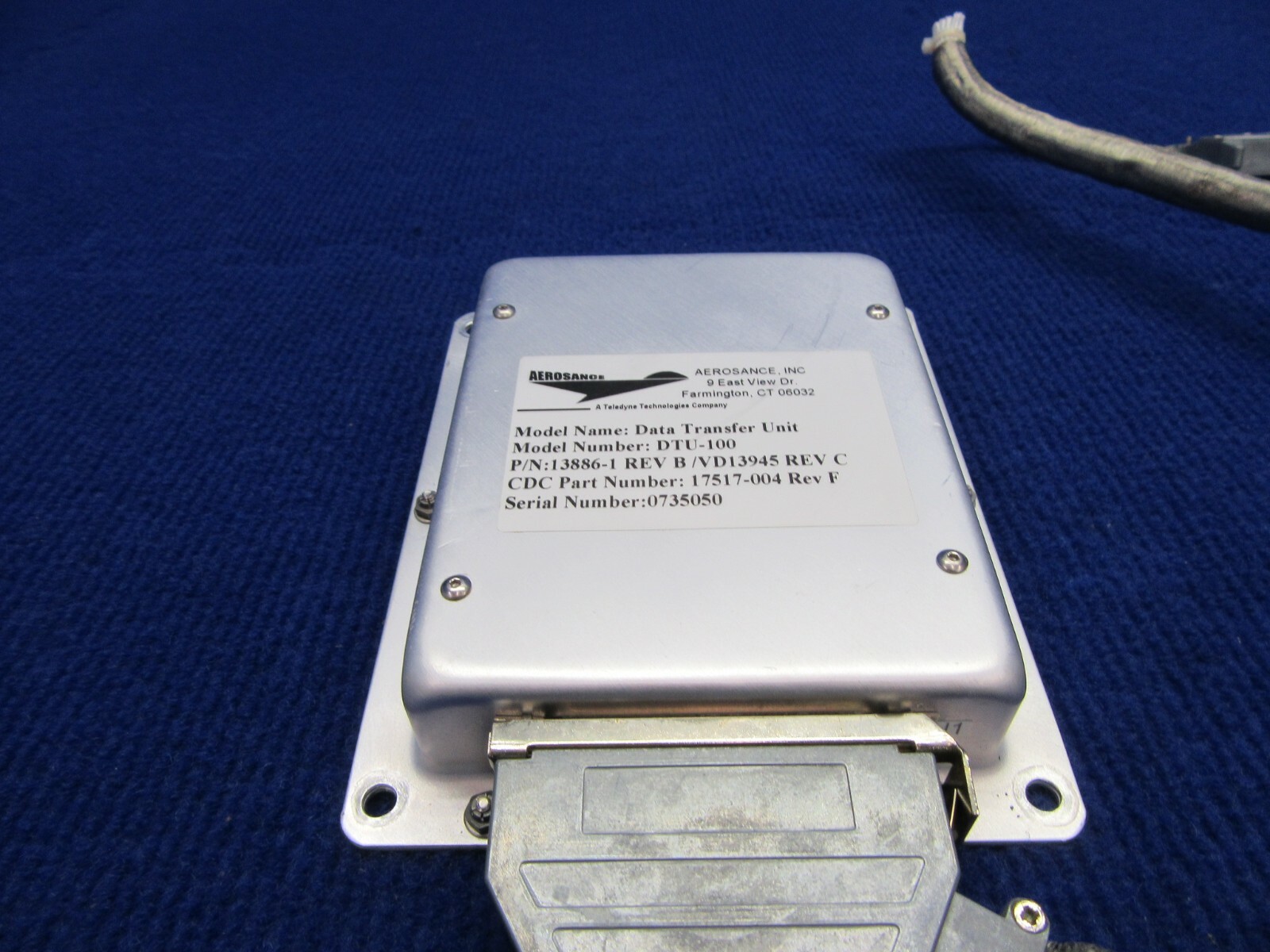 Cirrus SR-22 Aerosance Data Transfer Unit DTU-100 P/N 13866-1 REV.B ...