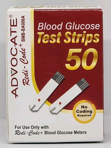 Advocate Redi-Code Blood Glucose Test Strips 50 Count New in Box Exp ...