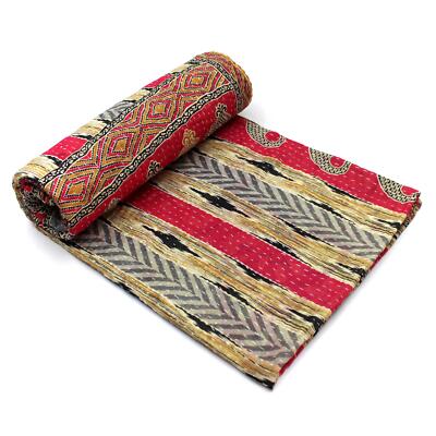 Vintage Quilt Indian Handmade Organic Cotton Counterpane Bedding Throw ...