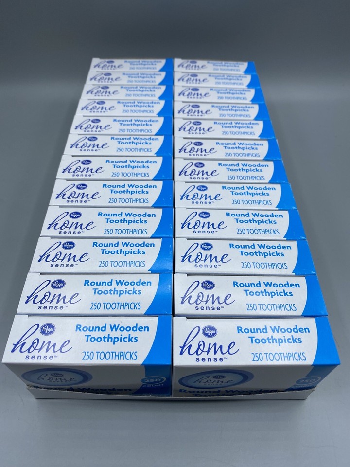 TOOTHPICKS WOODEN ROUND (24) BOXES OF 250 = 6,000 TOOTHPICK FACTORY ...