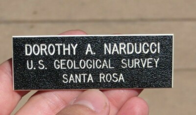 Vtg US Geological Survey USGS NAME TAG BADGE PIN FEMALE | eBay