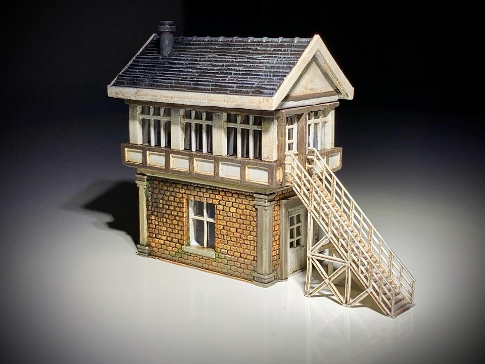 N Gauge Model Railway Building Detailed Resin Unassembled Signal Box ...