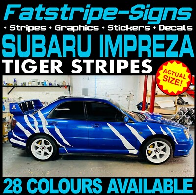 to fit SUBARU IMPREZA TIGER STRIPES GRAPHICS STICKERS DECALS WRC WRX ...