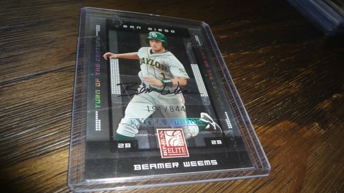 2008 DONRUSS ELITE #191/844 BEAMER WEEMS AUTOGRAPHED BASEBALL CARD | eBay