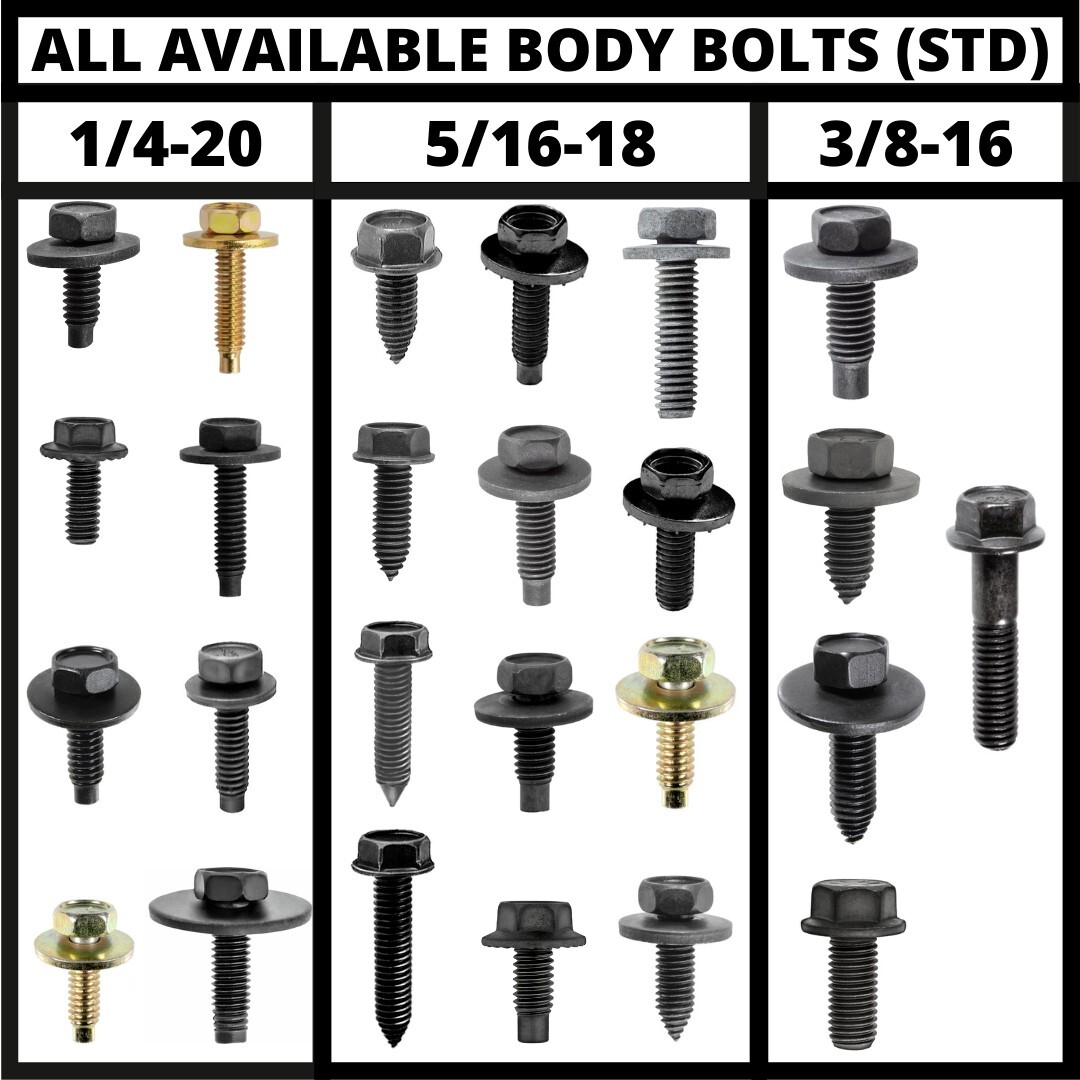1969-1991 Ford Econoline Interior Exterior Front End U NUTS BODY BOLT ...