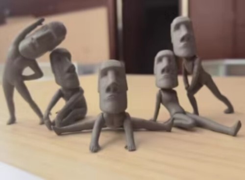 Qualia Stretch Moai 5 PCS Set Cartoon Figurine Gashapon Capsule Toy ...