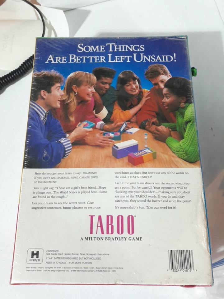 Vintage Milton Bradley TABOO 1989 Board Game Unspeakable Fun! | eBay