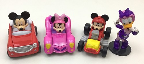 Disney Mickey Mouse Roadster Racer Diecadt Mickey Minnie + Daisy Figure ...