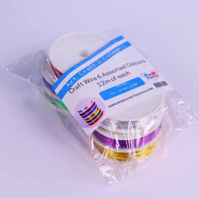 Coloured Metal Craft Wire for Kids Bendy Mouldable & Assorted Colours 6 ...