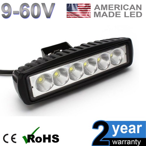 18w 6 Inch Flat LED Working Work Light Tractor Boat HGV Reverse Light ...