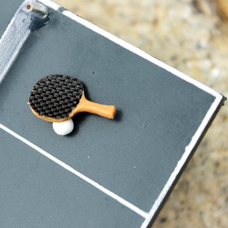 1:24 Scale 1SET Dollhouse Miniature Table Tennis Racket Boll Set Gym ...