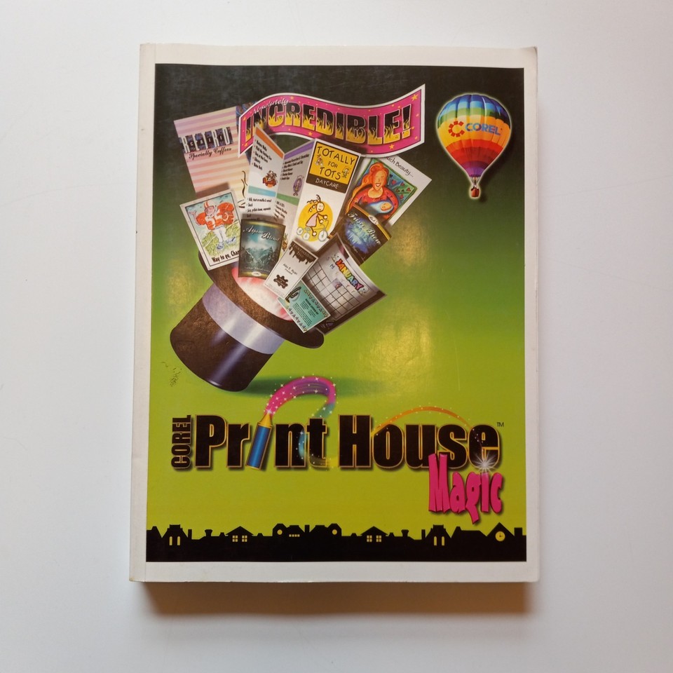 Corel Print House Magic 1997 Software 3 CD Set + Manual Clipart Windows ...