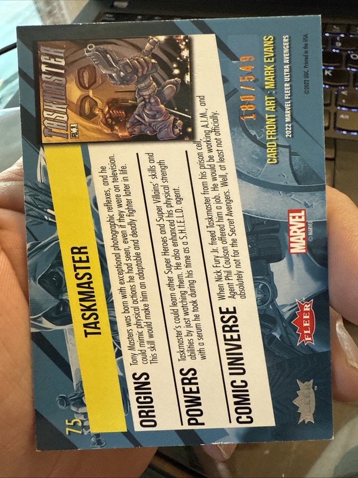2022 Marvel Fleer Ultra Avengers Taskmaster Orange Foil #’d /549 #75 | eBay