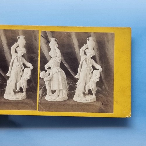 Early Victorian Still Life Stereoview C1870 Real Photo Statue Water ...