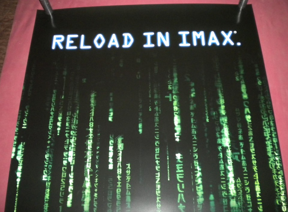 The Matrix Reloaded IMAX Movie Poster 27x40 D/S Lawrence Fishburne ...