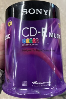 Sony Blank CD-R Music Audio Discs ~ 100 Pack Sealed Various Colored ...