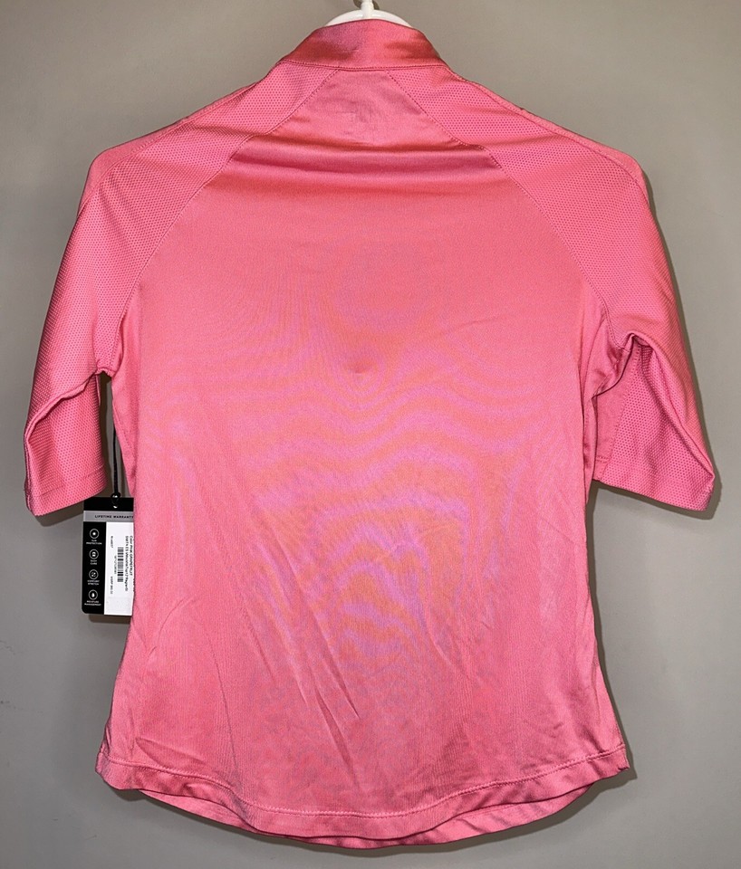 Tail Elbow Sleeve 1/4 Zip V-Mock Neck Golf Polo In Pink Grapefruit ...