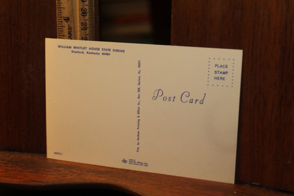 Vintage Postcard William Whitley House State Shrine Stanford Kentucky ...